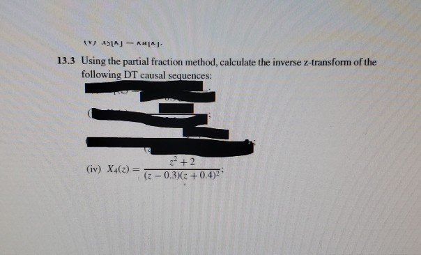 Solved 13.3 Using the partial fraction method, calculate the | Chegg.com