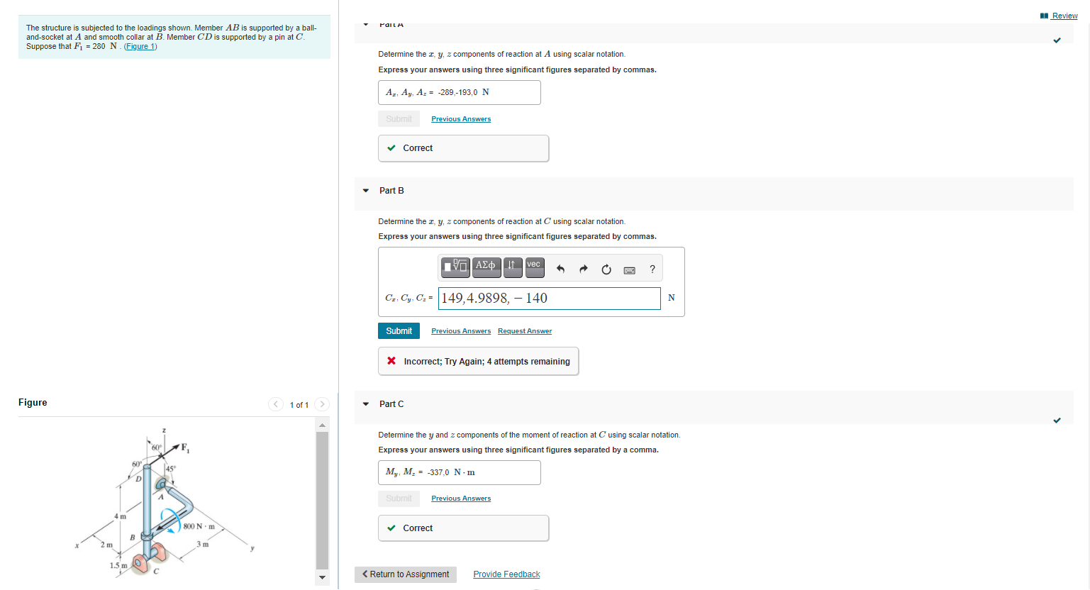 Solved Review PAIL The structure is subjected to the | Chegg.com