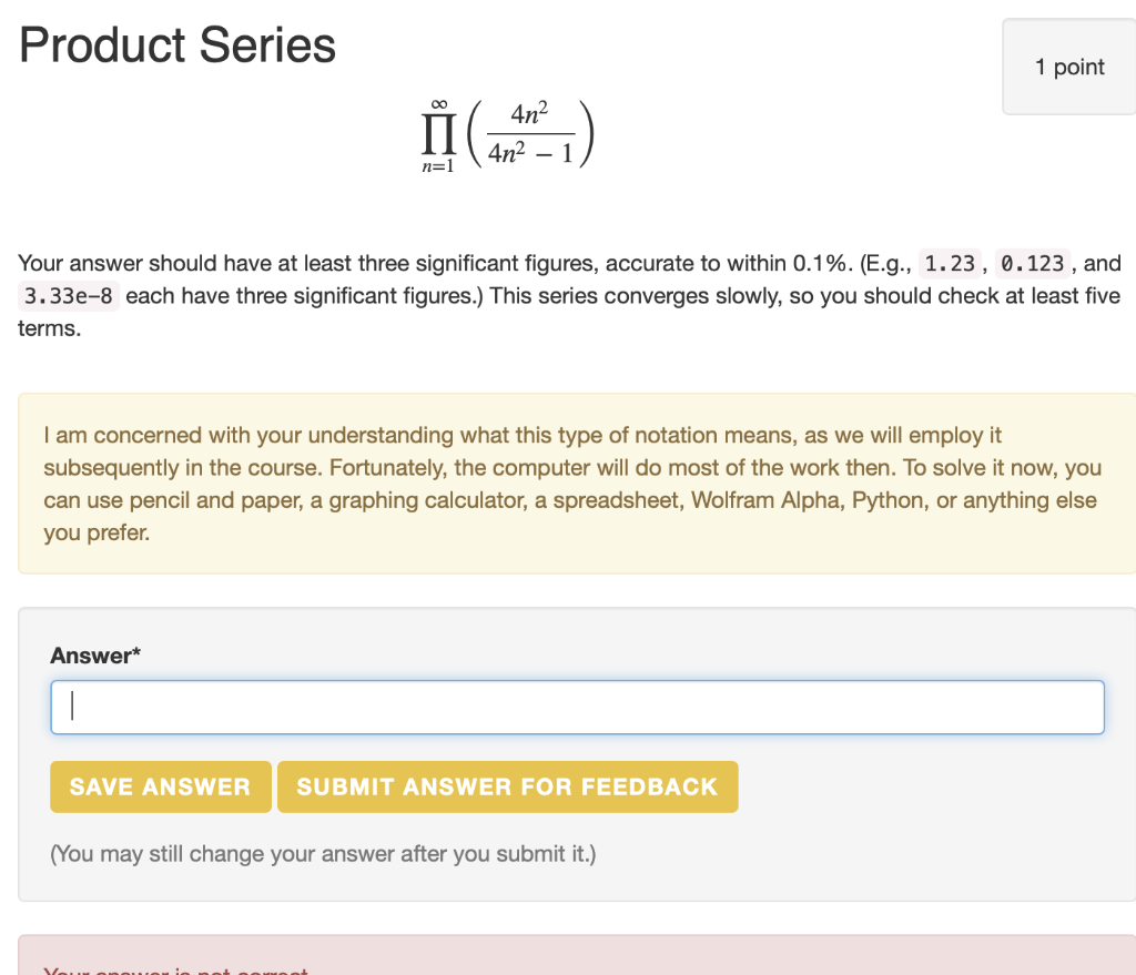 Solved Product Series 1 point Your answer should have at | Chegg.com