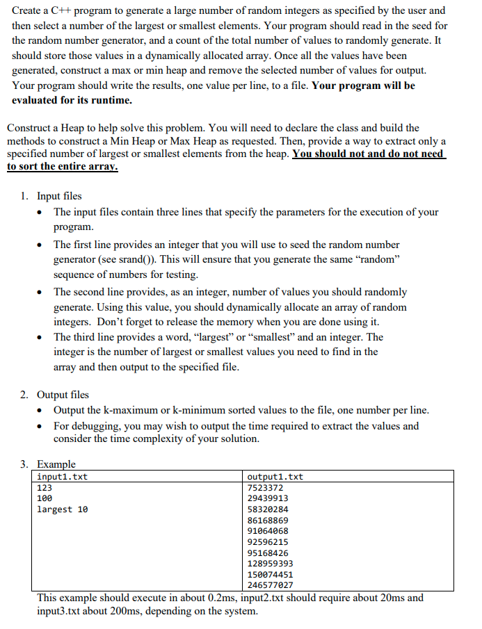 Solved Create A C Program To Generate A Large Number Of 4012