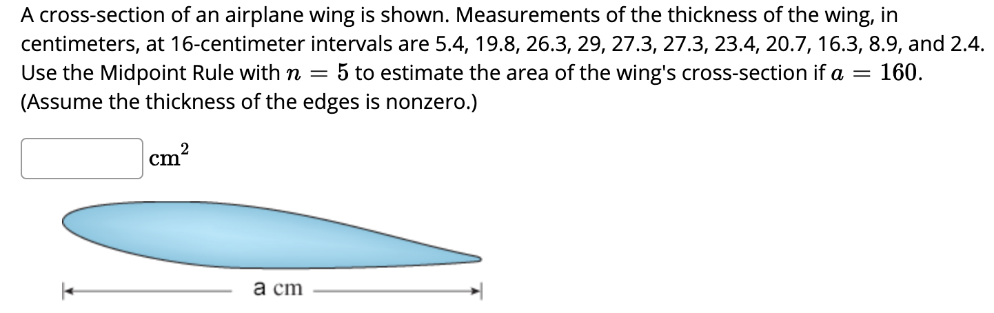 Solved A cross-section of an airplane wing is shown. | Chegg.com