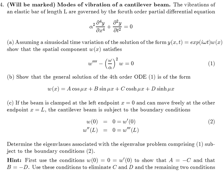 Solved 4. (Will be marked) Modes of vibration of a | Chegg.com