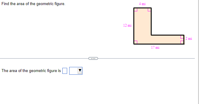Solved Find the area of the geometric figure. The area of | Chegg.com