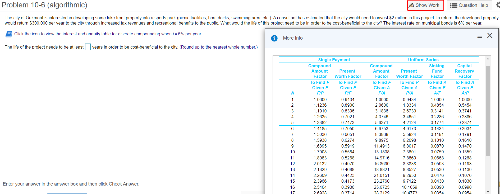 Solved Problem 10-6 (algorithmic) Show Work 3 Question Help | Chegg.com