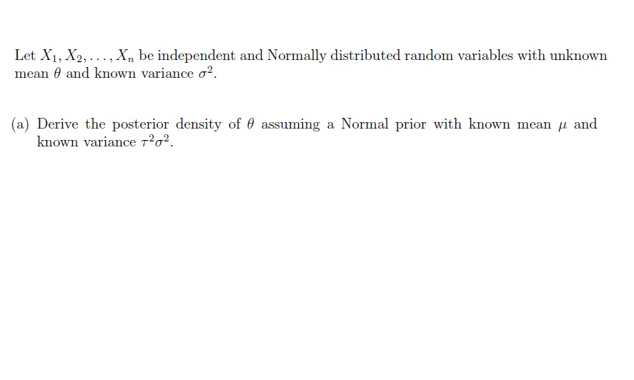 Solved Let Xi, X2, , Xn be independent and Normally | Chegg.com