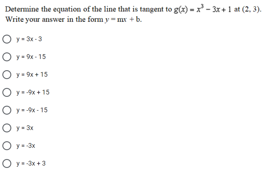 Solved Determine the equation of the line that is tangent to | Chegg.com