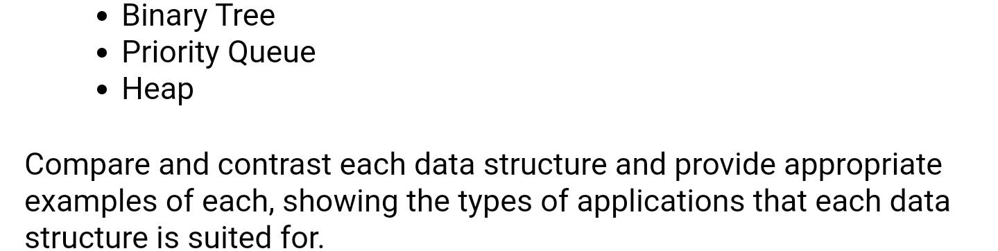 Solved Binary Tree Priority Queue • Heap . Compare and | Chegg.com