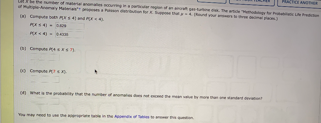Solved Let X be the number of material anomalies occurring | Chegg.com