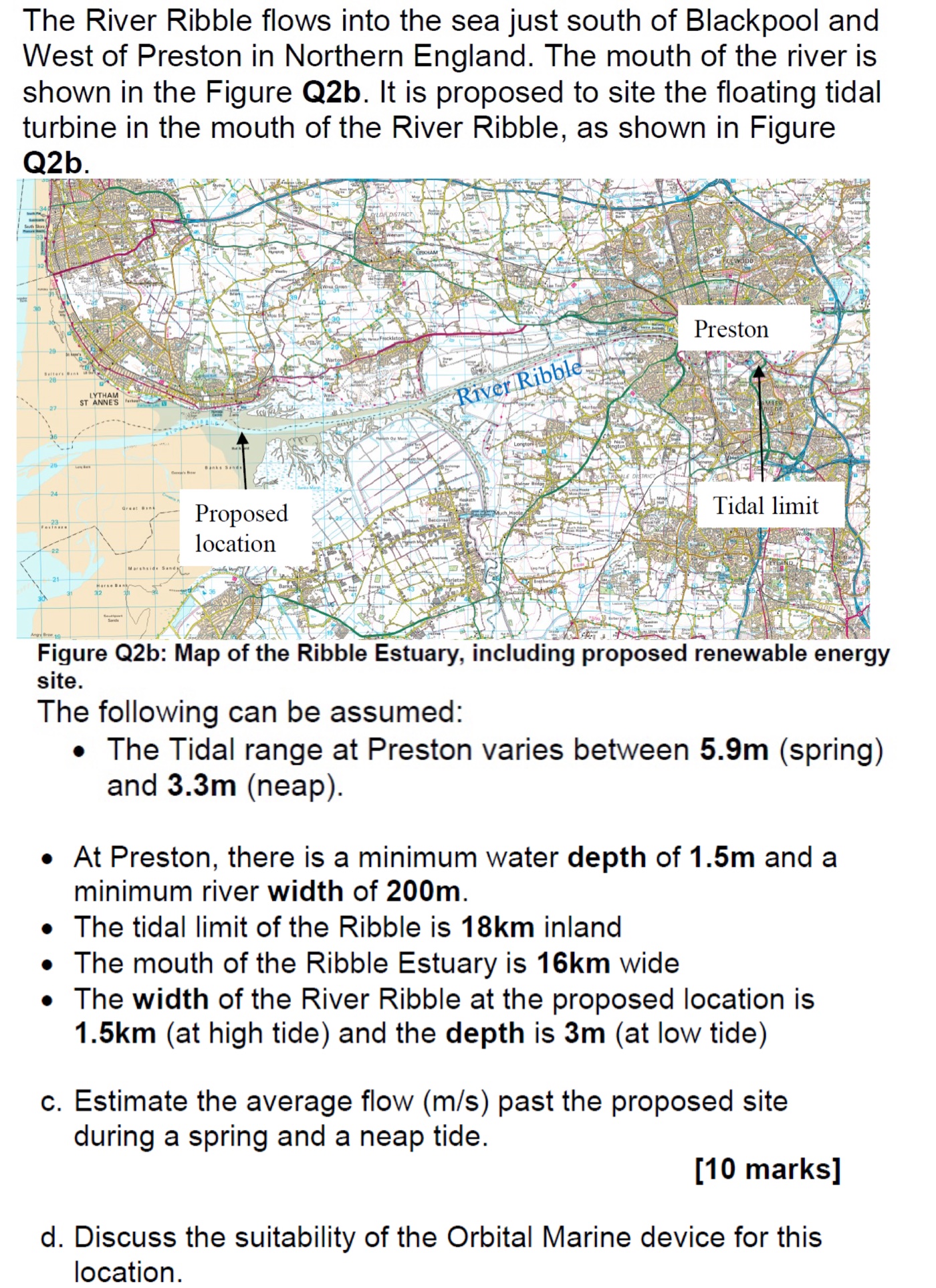 Solved The River Ribble flows into the sea just south of | Chegg.com
