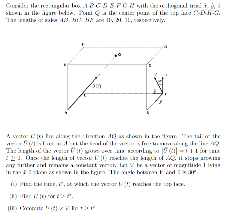 Solved Consider the rectangular box A−B−C−D−E−F−G−H with the | Chegg.com