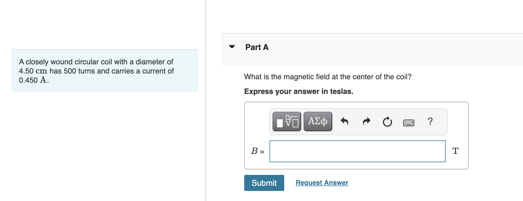 Solved A closely wound circular coil with a diameter of 4.50 | Chegg.com