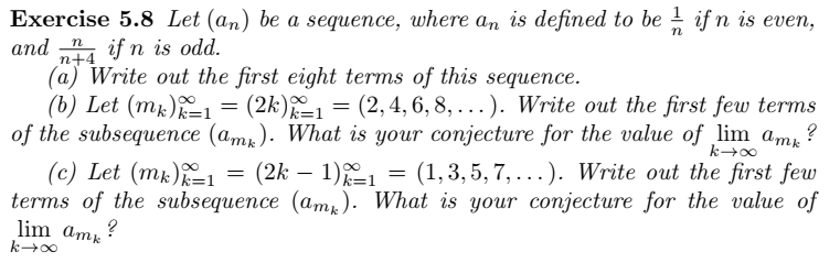 Solved Exercise 5.8 Let (an) be a sequence, where an is | Chegg.com