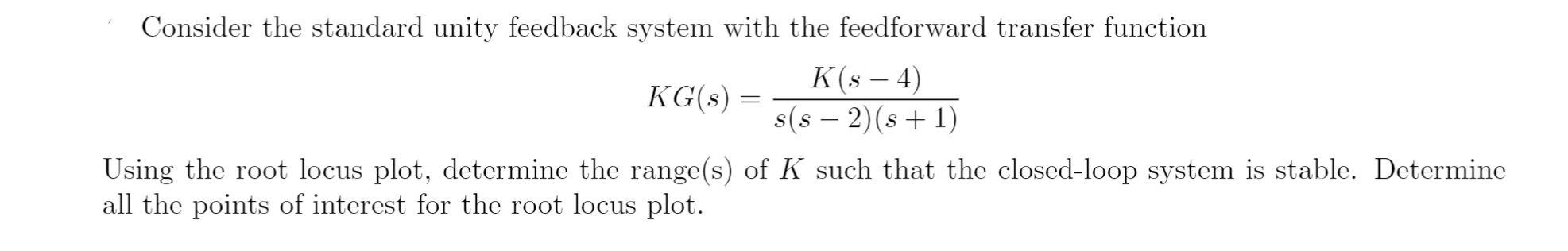 Solved Consider the standard unity feedback system with the | Chegg.com