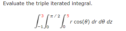 Solved Evaluate the triple iterated | Chegg.com