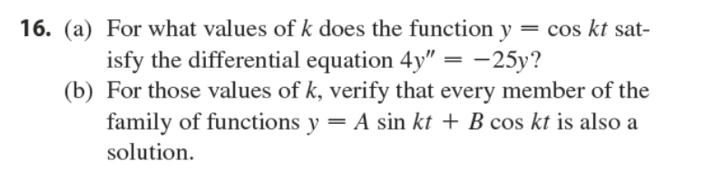 Solved 16. (a) For what values of k does the function y = | Chegg.com