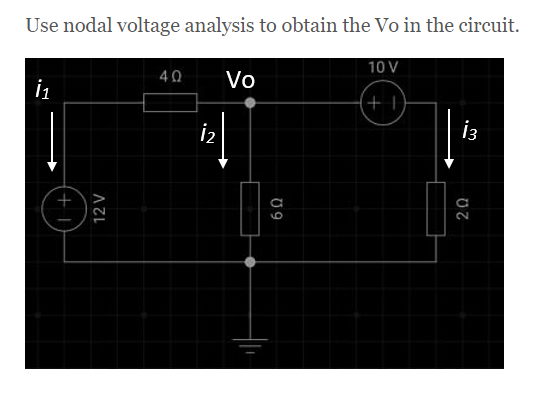Solved Use nodal voltage analysis to obtain the Vo in the | Chegg.com