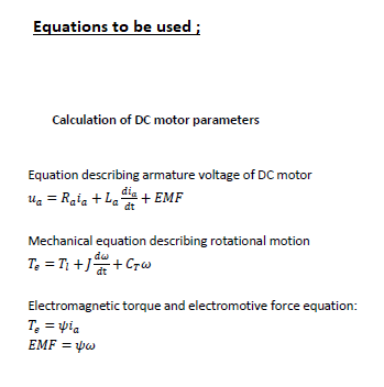 DC machine model Task: - calculate motor parameters | Chegg.com