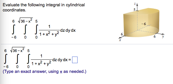 Solved WI Set up the triple integral using cylindrical | Chegg.com