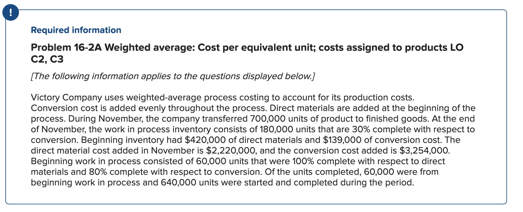 Solved Required information Problem 16-2A Weighted average: | Chegg.com