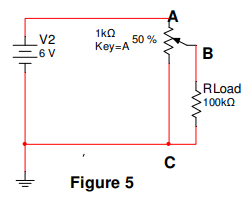 Solved In figure 5 to the right, the 1KΩ potentiometer wiper | Chegg.com