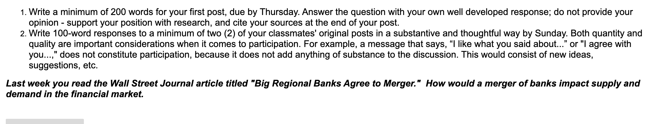 Solved 1. Write a minimum of 200 words for your first post, | Chegg.com