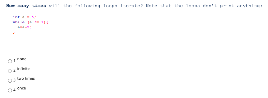 Solved How many times will the following loops iterate? Note | Chegg.com