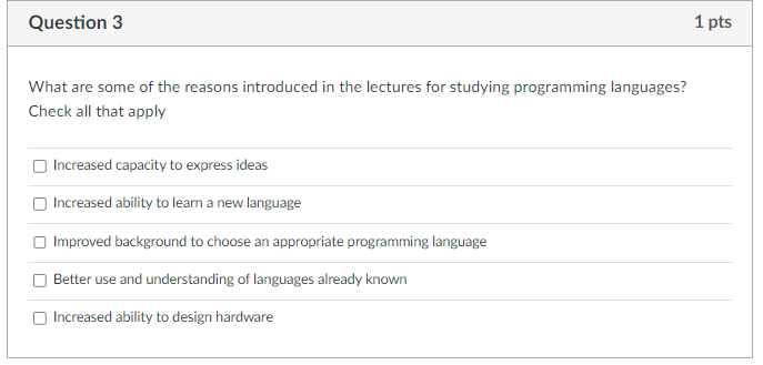 Solved Why do we have so many programming languages? Check | Chegg.com