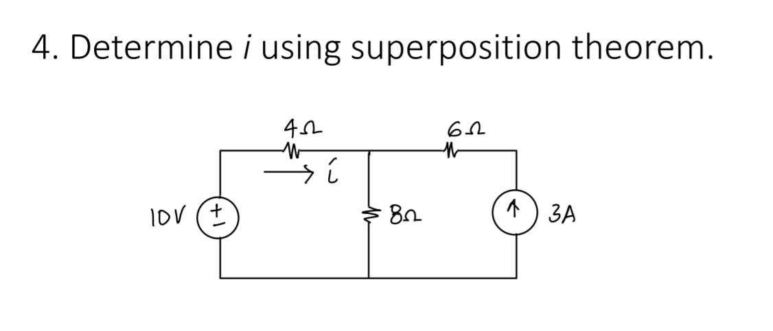Solved 4. Determine i using superposition theorem. 4.2 w zí | Chegg.com