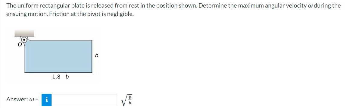 Solved The uniform rectangular plate is released from rest | Chegg.com