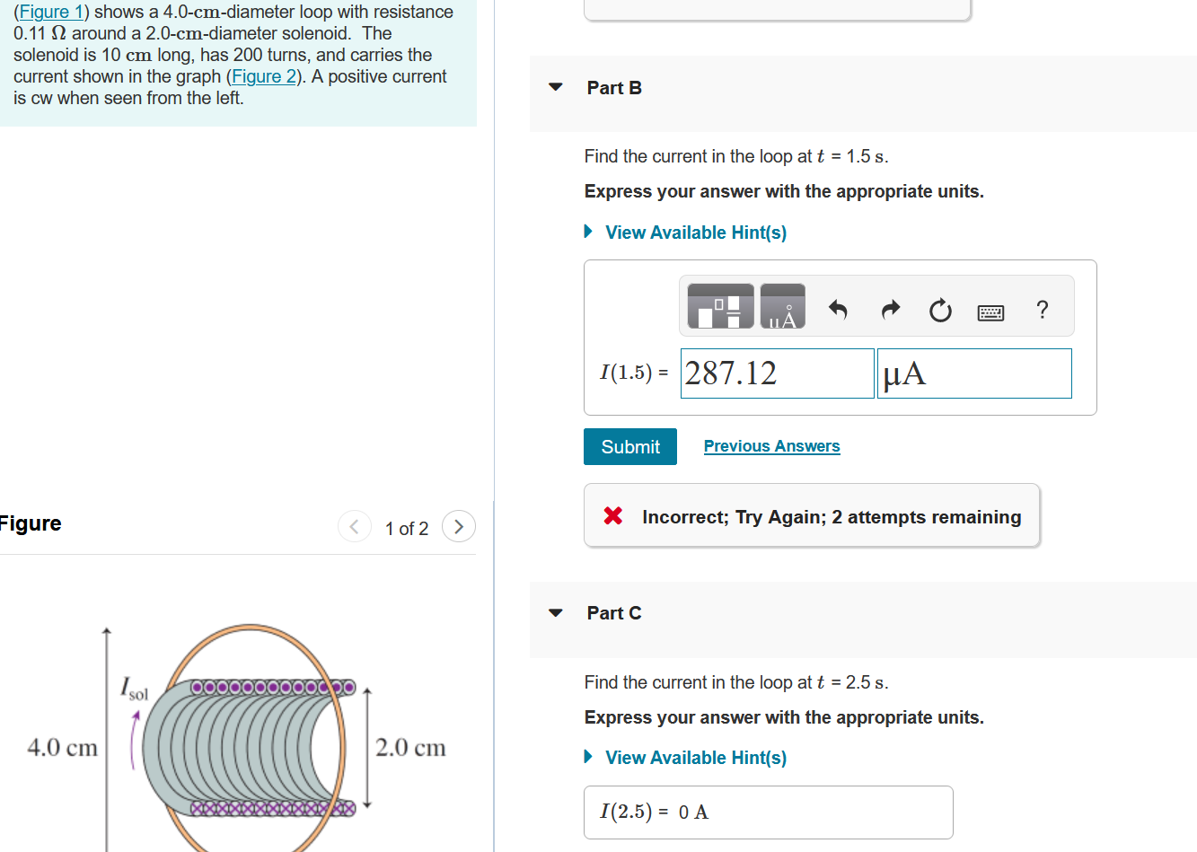 (Figure 1) shows a 4.0-cm-diameter loop with | Chegg.com