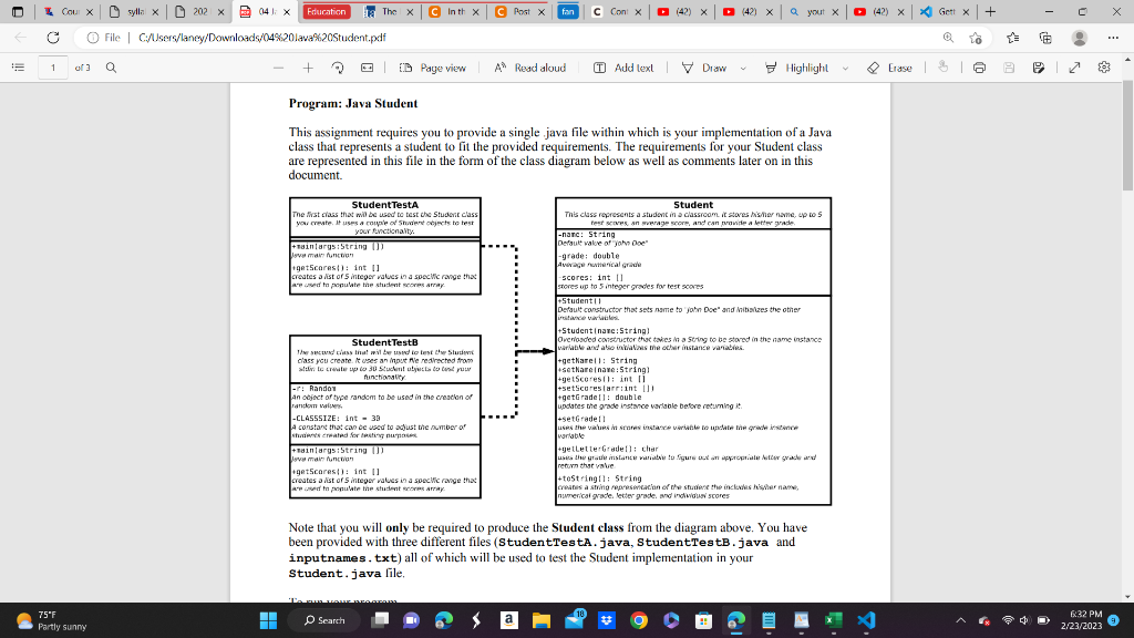 Solved Program: Java Student This assignment requires you to | Chegg.com