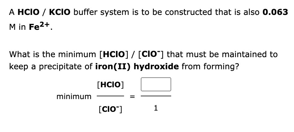 Solved A HClO / KClO buffer system is to be constructed that | Chegg.com
