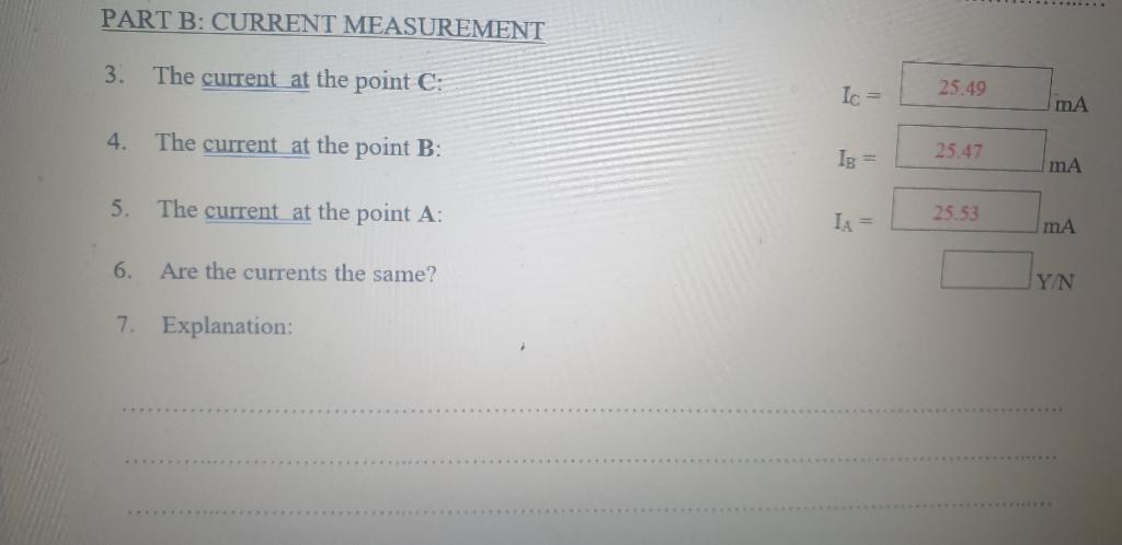 Solved CURRENT MEASUREMENT PART B: CURRENT | Chegg.com