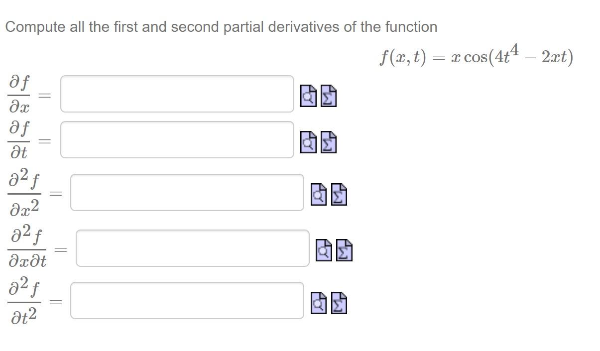 Solved Compute all the first and second partial derivatives | Chegg.com