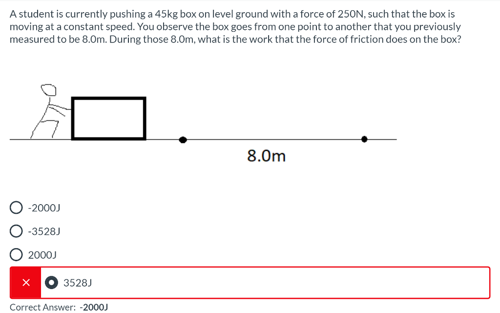 Solved A student gives a box a shove on level ground, such | Chegg.com