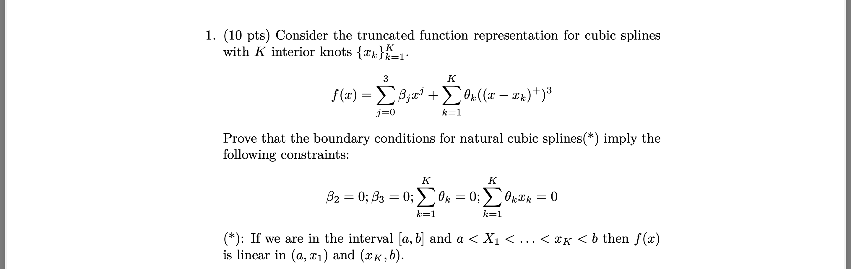 Solved 1. (10 pts) Consider the truncated function | Chegg.com