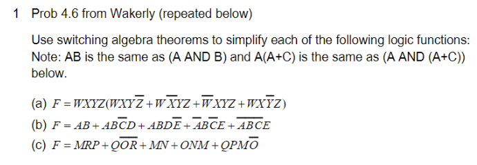 Solved 1 Prob 4.6 from Wakerly (repeated below) Use | Chegg.com