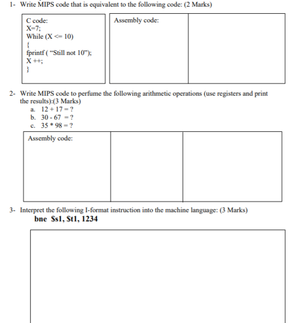Solved 1. Write MIPS code that is equivalent to the | Chegg.com