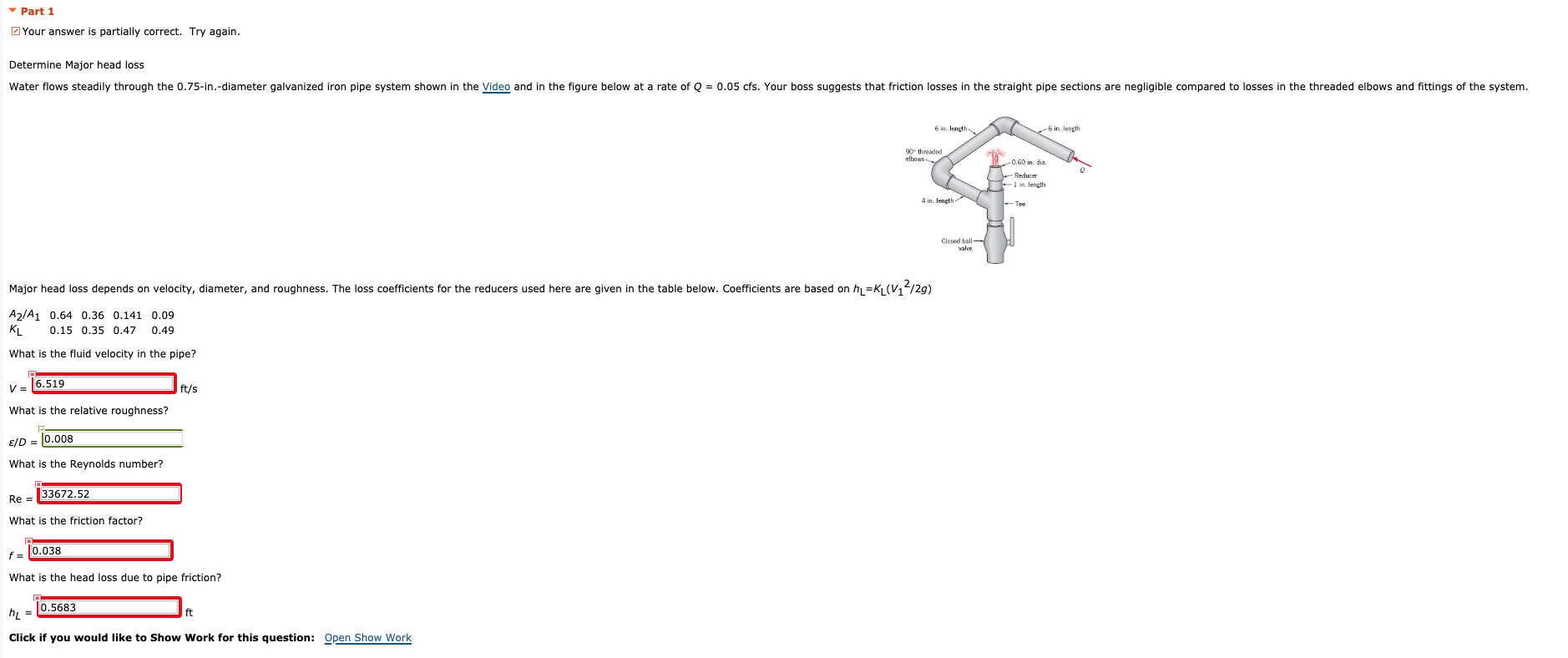 Solved Part 1 Your answer is partially correct. Try again. | Chegg.com