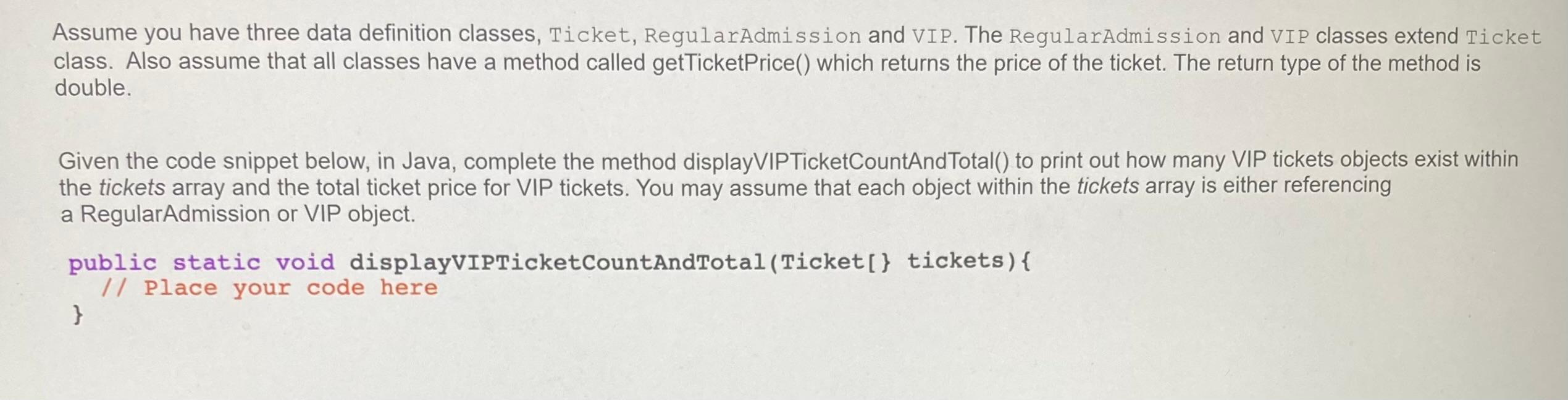 Solved Assume you have three data definition classes, | Chegg.com