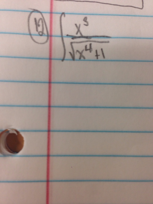 Solved Integral x^3/Squareroot x^4 + 1 | Chegg.com