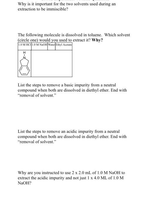 Solved Why is it important for the two solvents used during | Chegg.com