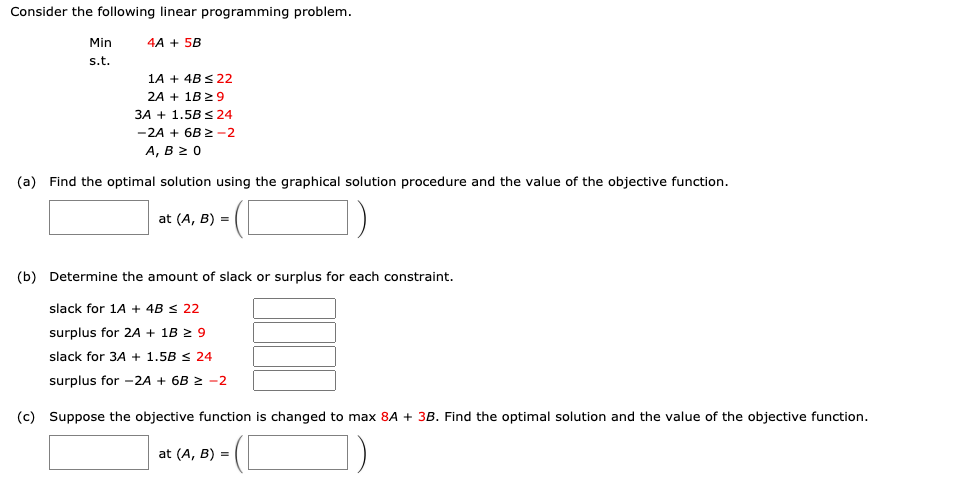 Solved Consider the following linear programming problem. 4A | Chegg.com