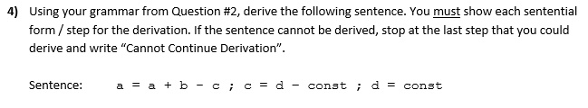 For the following BNF grammar rules, answer the | Chegg.com