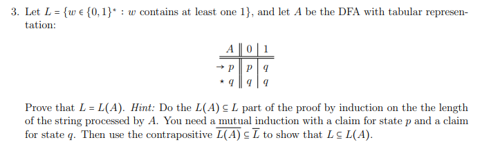 Solved Let L={win{0,1}**:w ﻿contains at least one 1 | Chegg.com