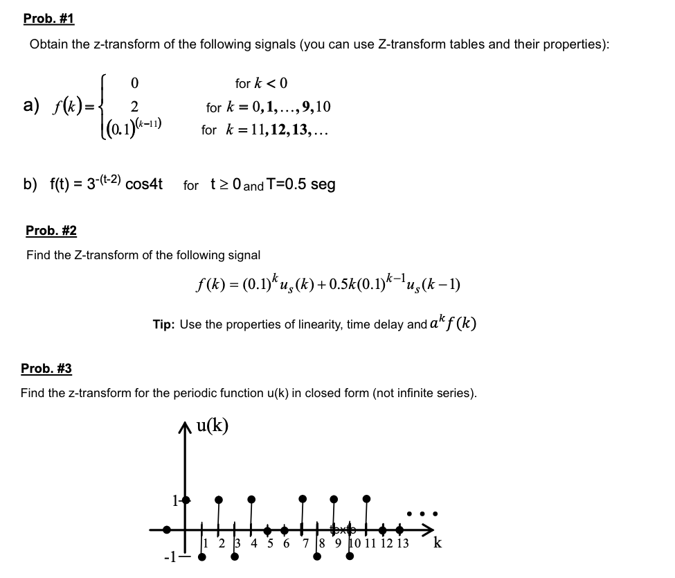 Solved Obtain the z-transform of the following signals (you | Chegg.com