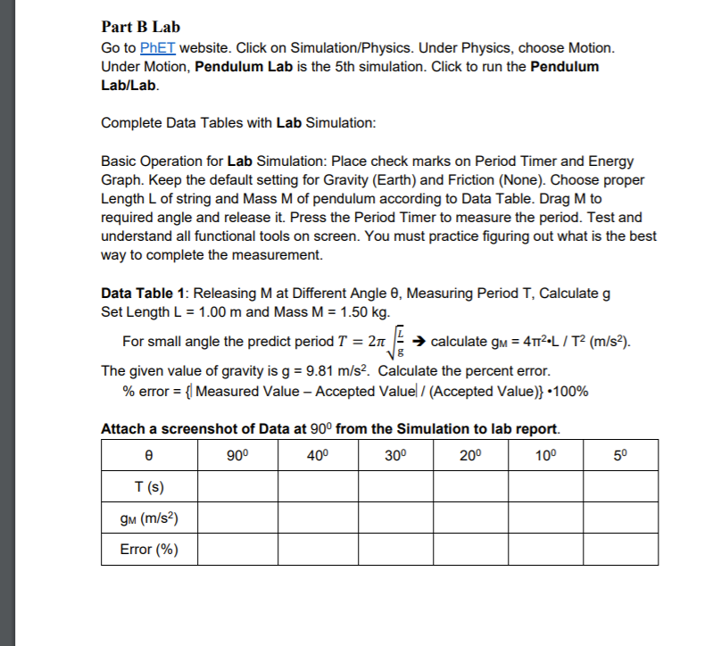 Part B Lab Go to PhET website. Click on | Chegg.com