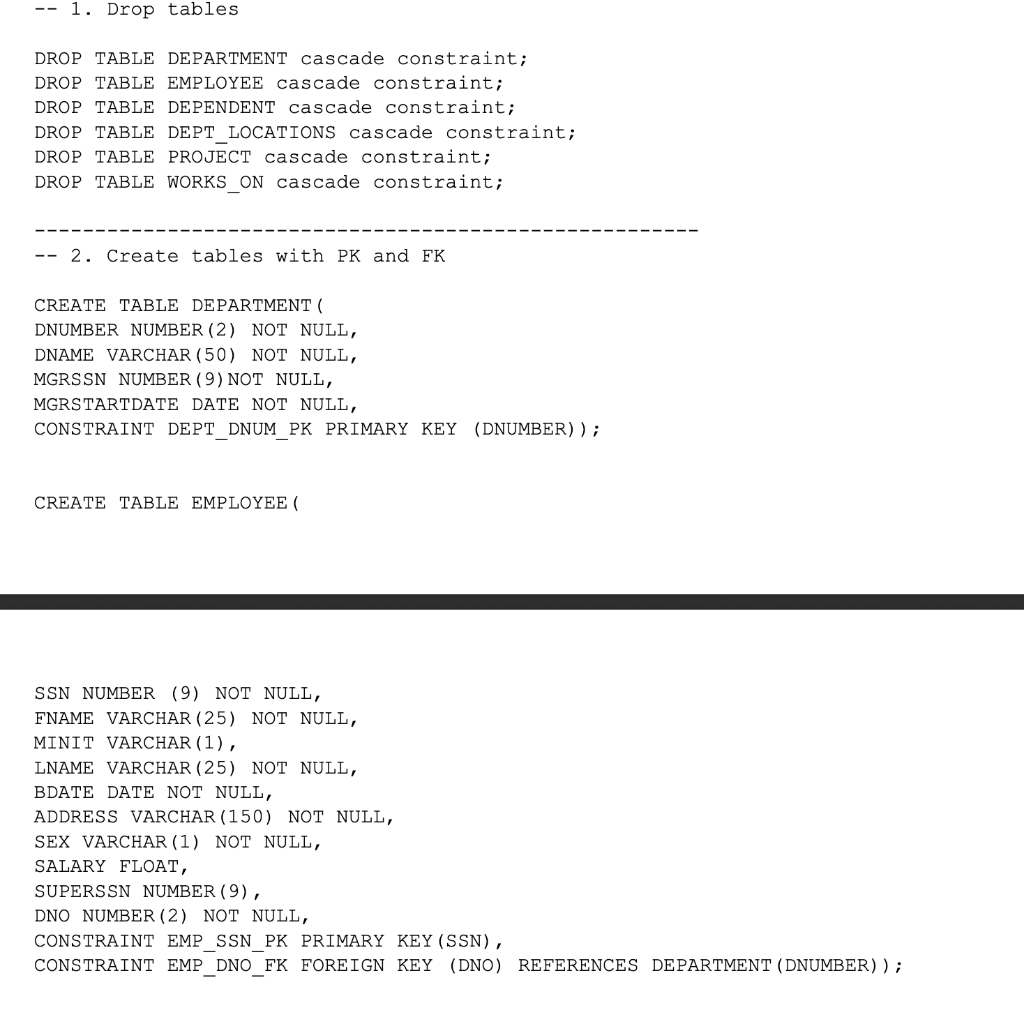 Solved Using Company Create Table script and spreadsheet | Chegg.com