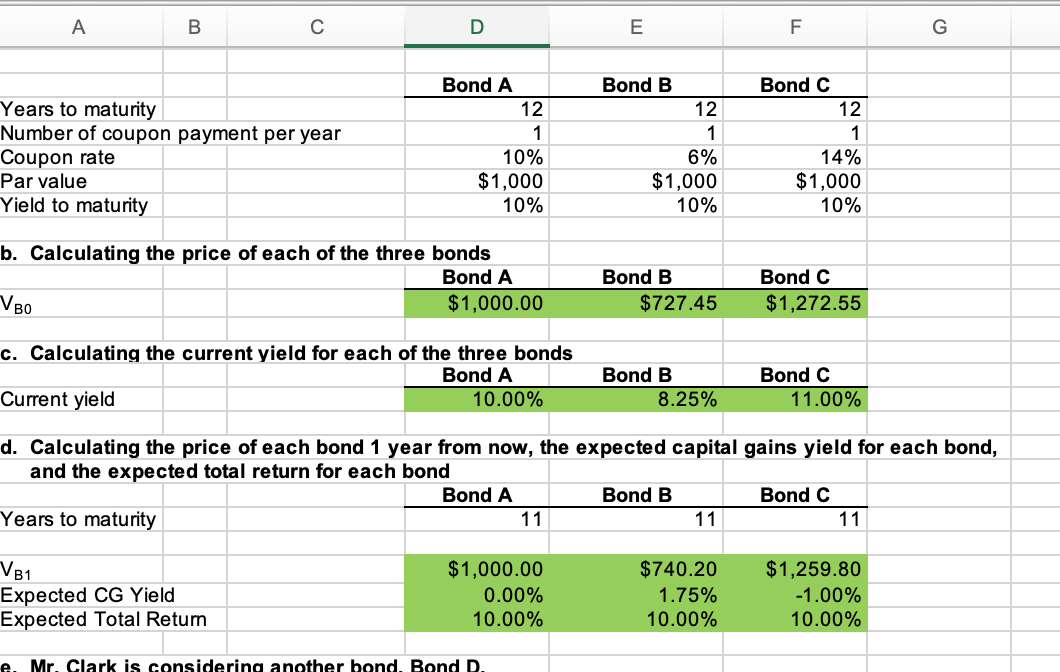 Solved What is the expected current yield for each bond in | Chegg.com