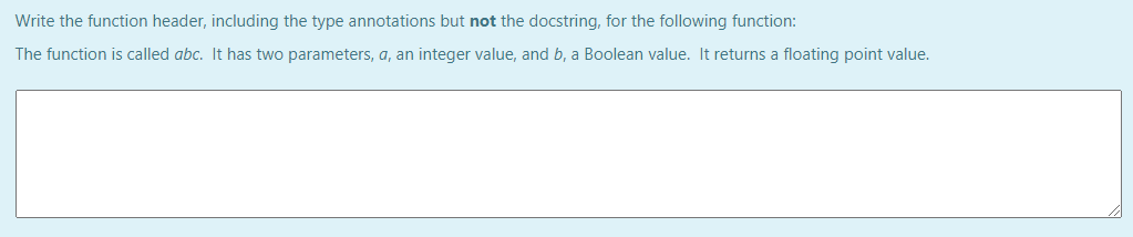 Solved Write the function header, including the type | Chegg.com